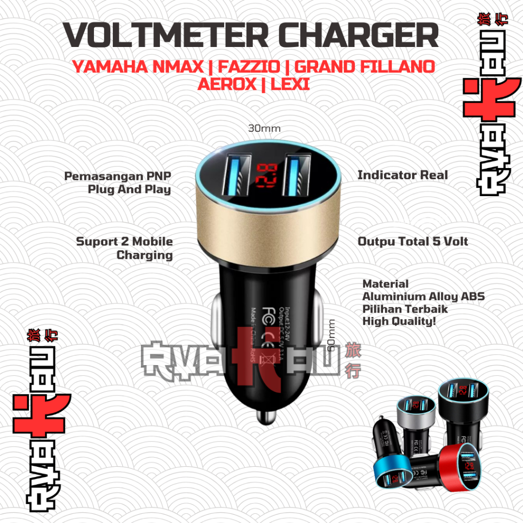 Jual Charger Hp Di Motor Fast Charging Volt Meter Beat Deluxe Nmax ...