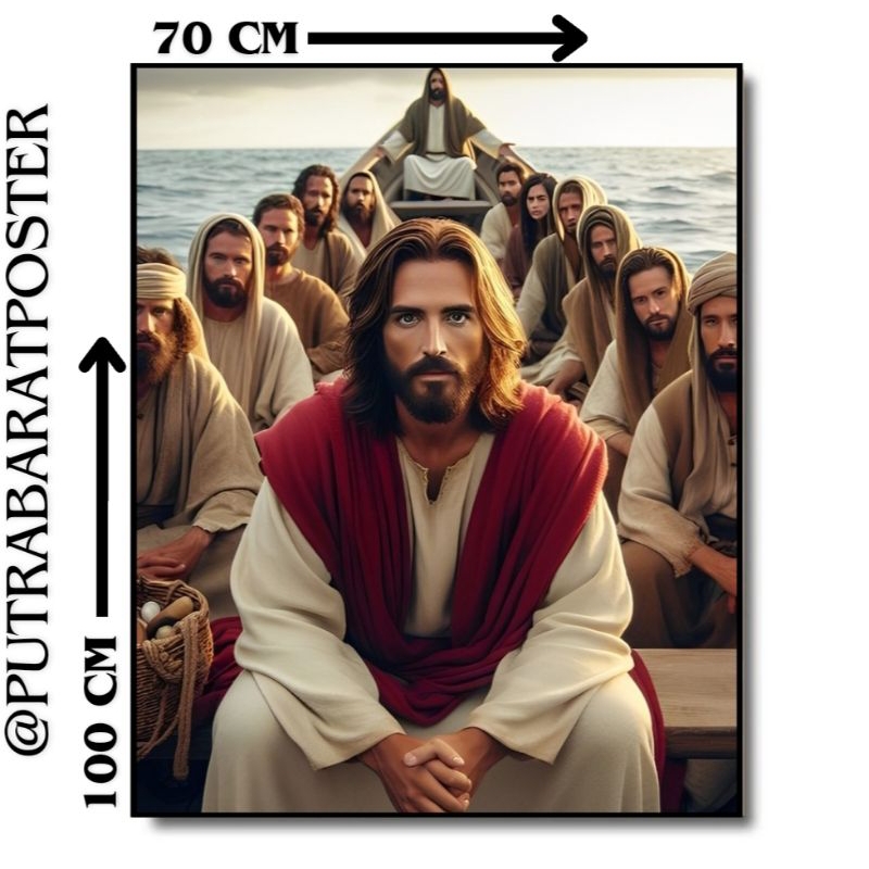 Jual Poster Cetak Hiasan Dinding Jumbo Gambar Tuhan Yesus Uk 70 X 100 ...