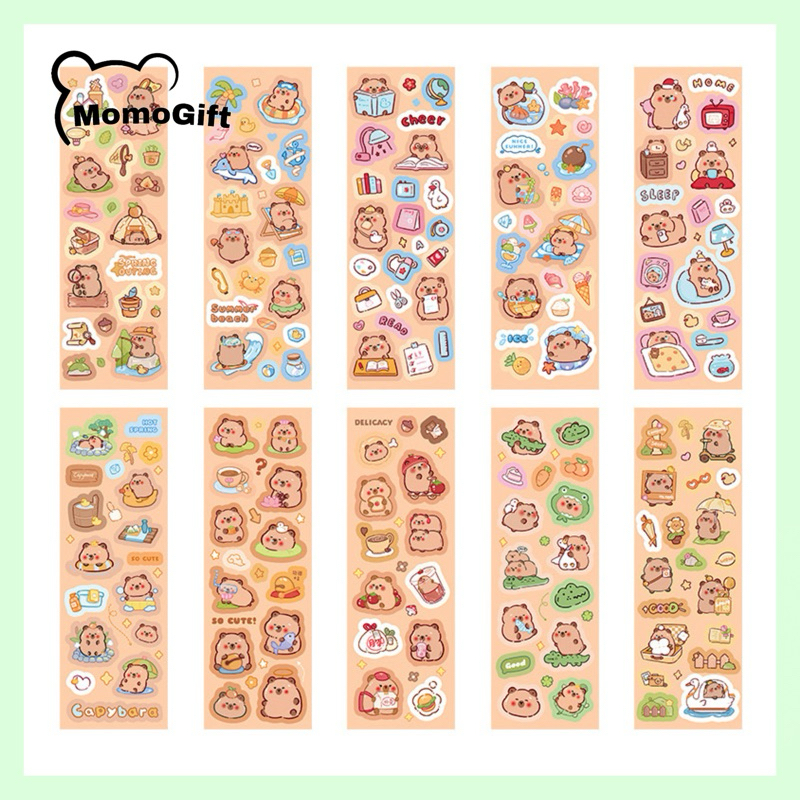 Jual 10 Pcs Stiker Cartoon DIY Sticker Pack Deco Karakter Capybara Lucu ...