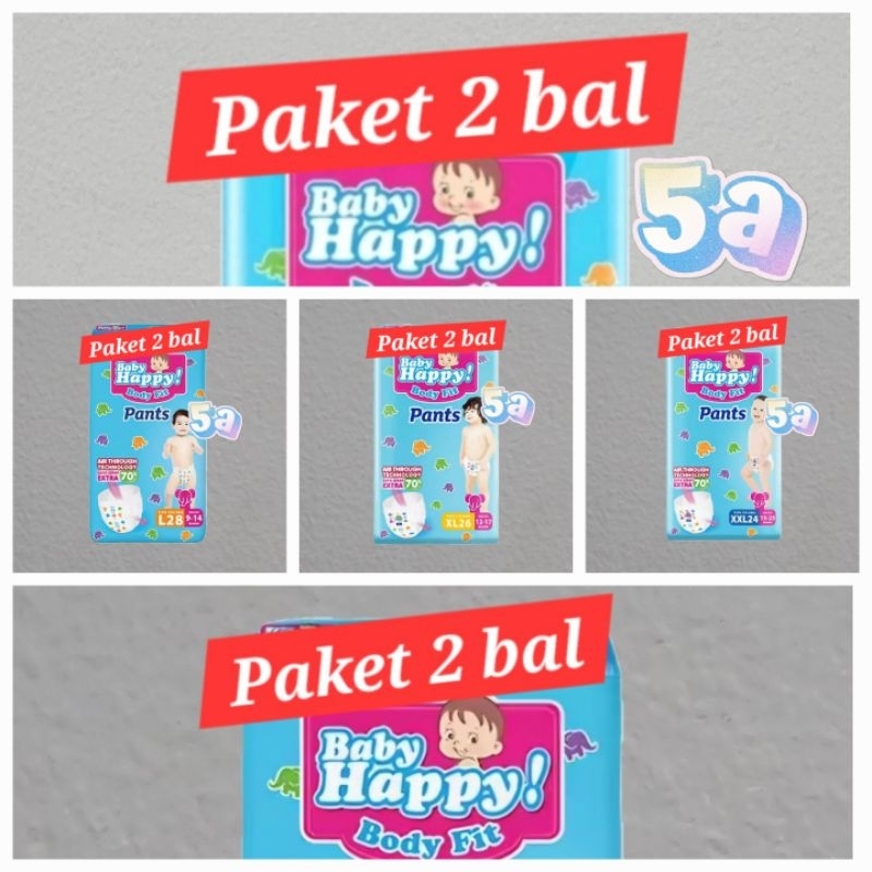 Jual Popok Murah Baby Happy Pants S38+2 M32 L28 XL26 XXL24 Popok Celana (PAKET 2-BAL) | Shopee ...