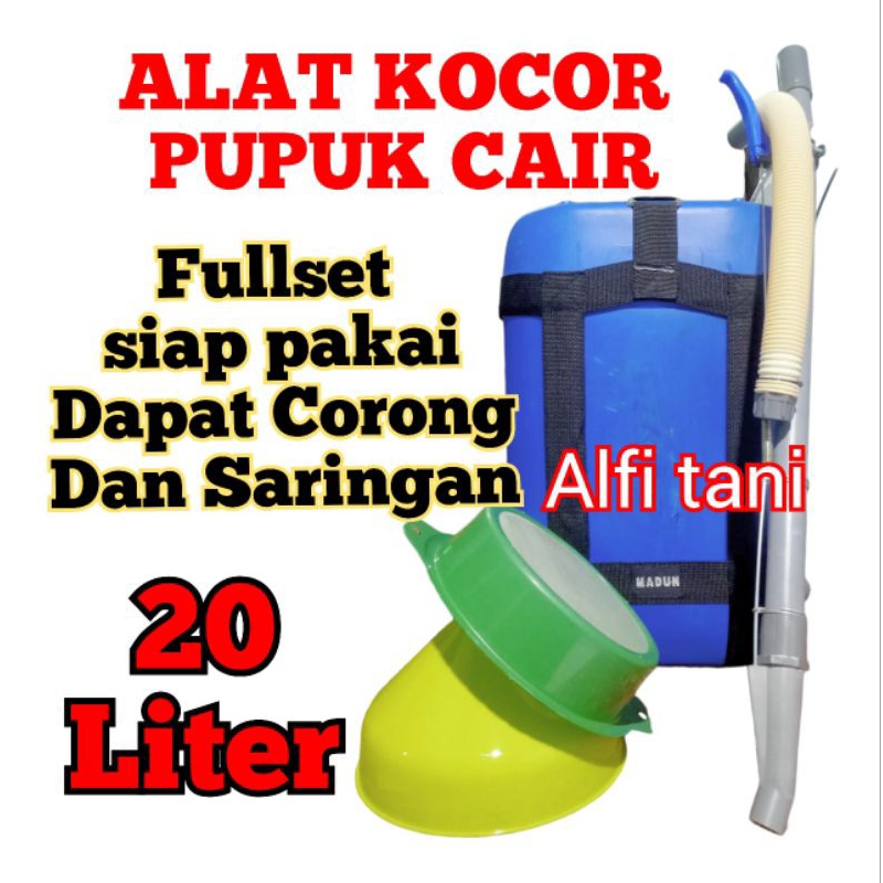 Jual ALAT KOCOR PUPUK CAIR KAPASITAS 20L 1 set lengkap corong saringan ...