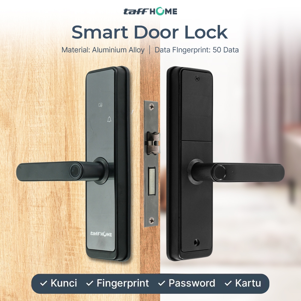 Jual Kunci Pintu Smart Door Lock Fingerprint Password Key Card Kartu H1-XG | Shopee Indonesia