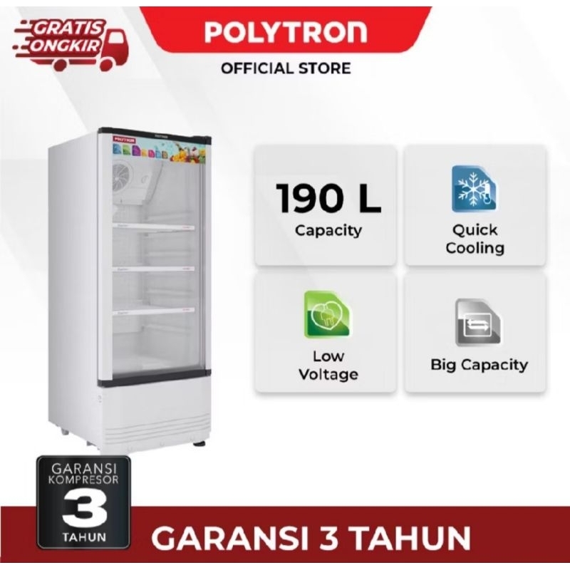 Jual SHOWCASE POLYTRON 3RAK SCN-140 140Liter | Shopee Indonesia