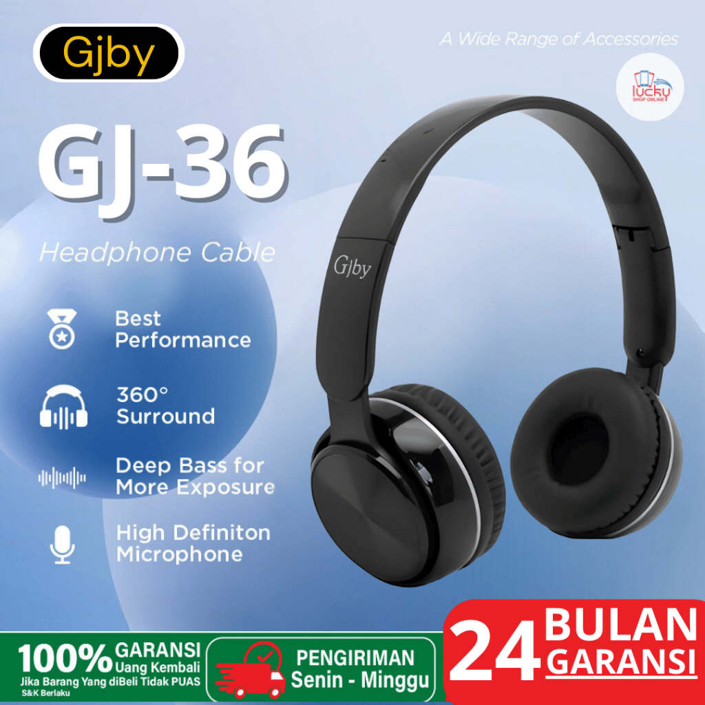 Jual HEADPHONE BANDO ORIGINAL GJBY GJ-36 (HEAVY BASS) KABEL AUDIO | Shopee Indonesia