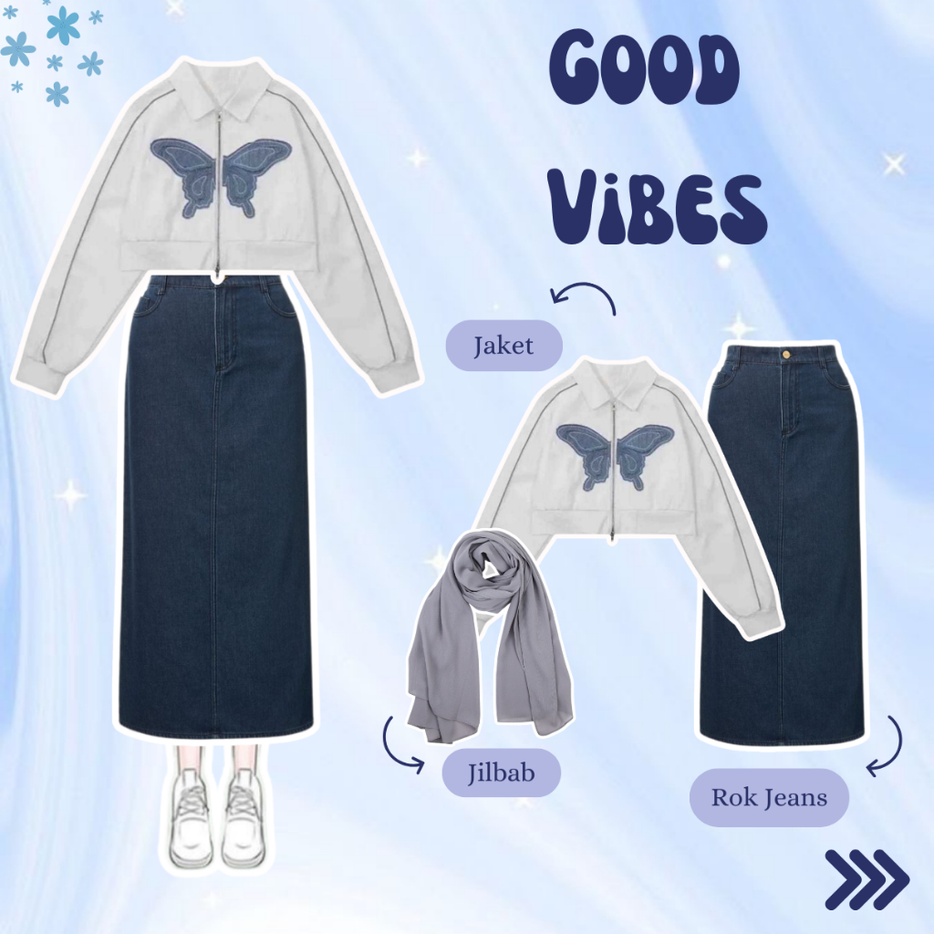 Jual OOTD One Set Wanita Kekinian Jacket Crop Wanita | Rok Jeans Basic ...