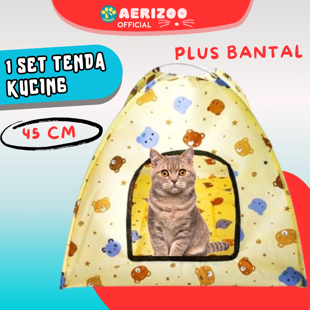 Jual Tenda Kucing Motif Fullset Alas Bantal Kasur Tenda Lipat Portable ...