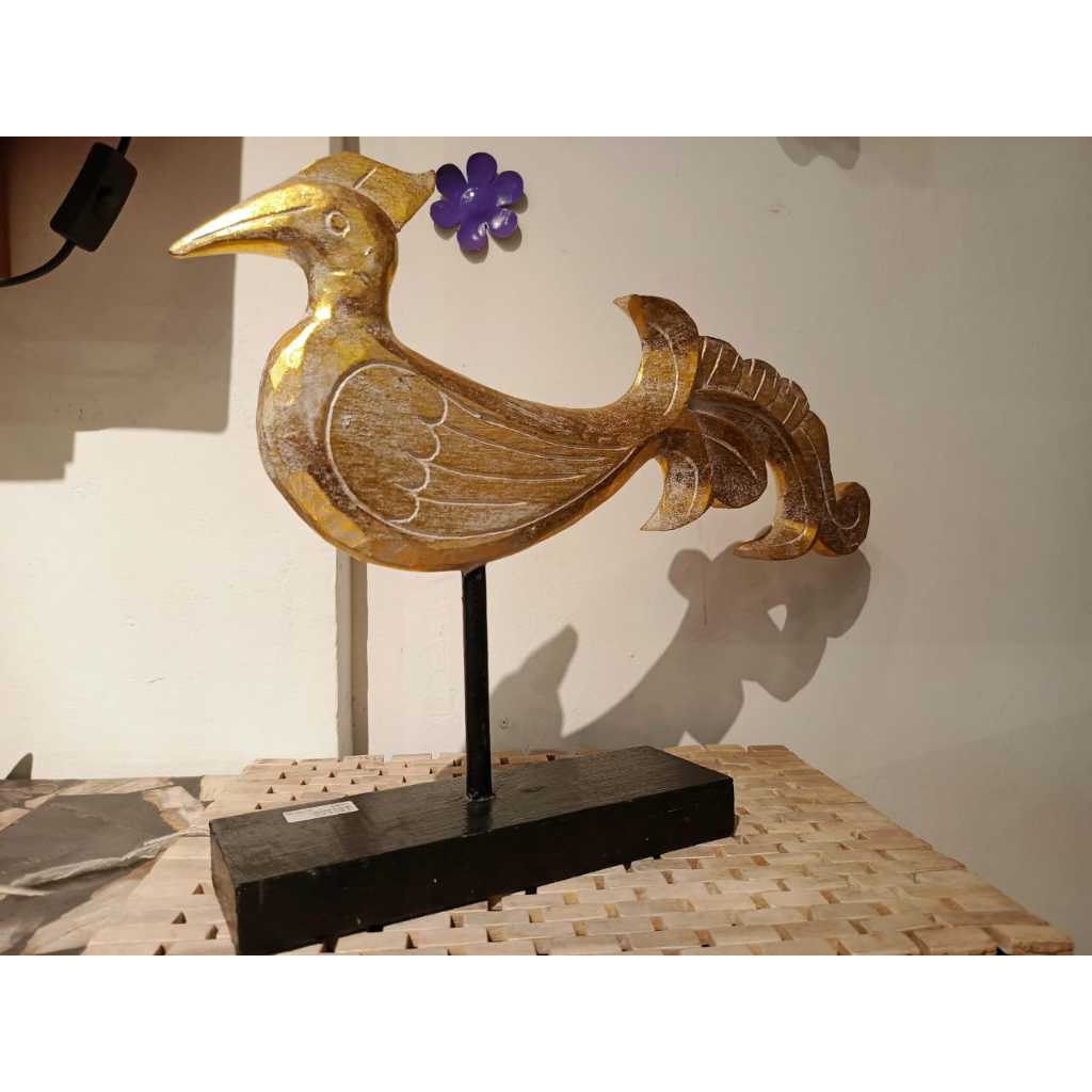 Jual PATUNG BURUNG MERAK WARNA GOLD UK 34CM | Shopee Indonesia
