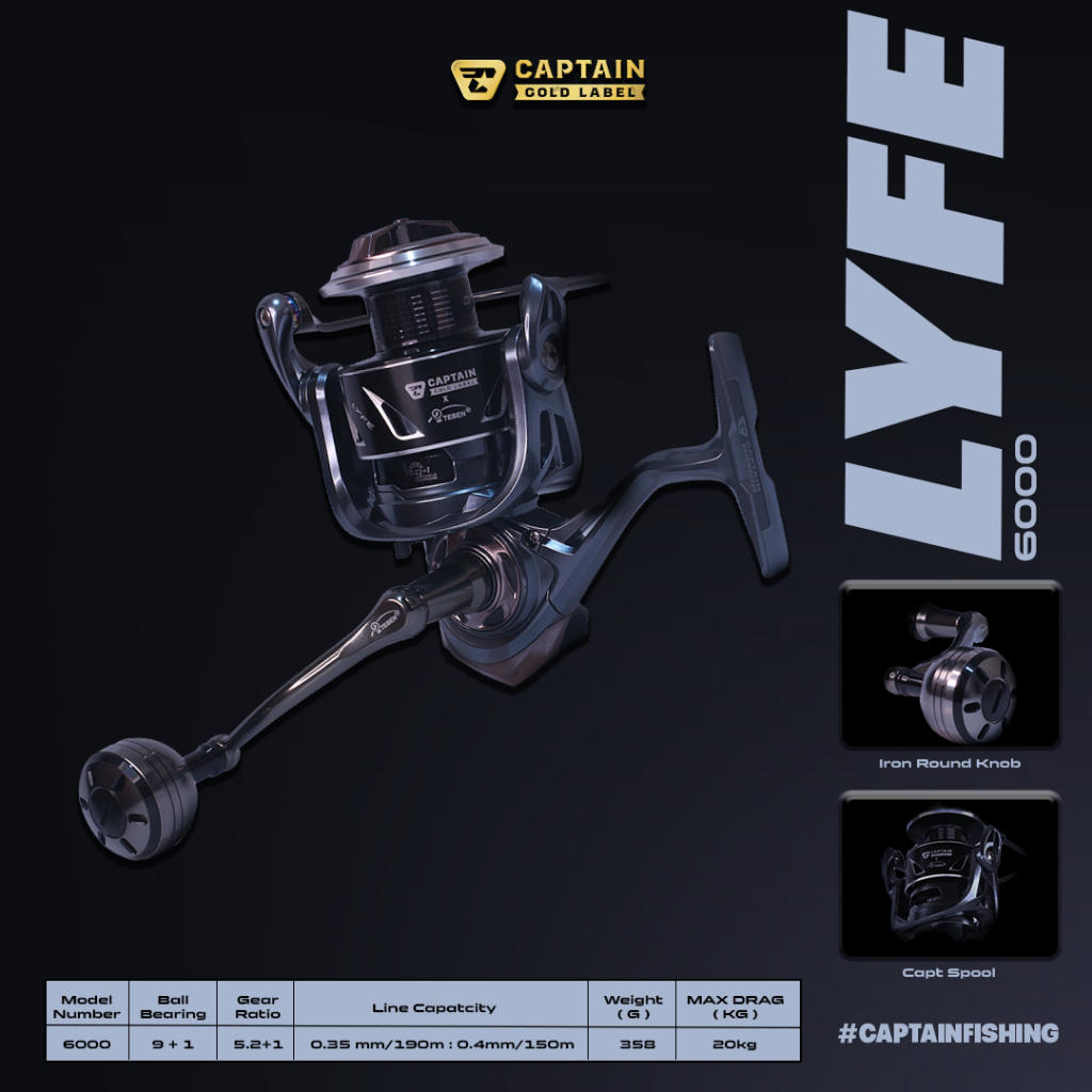 Jual Reel Pancing, Reel Captain LYFE G0LD Label X Teben 2000 3000 4000 ...