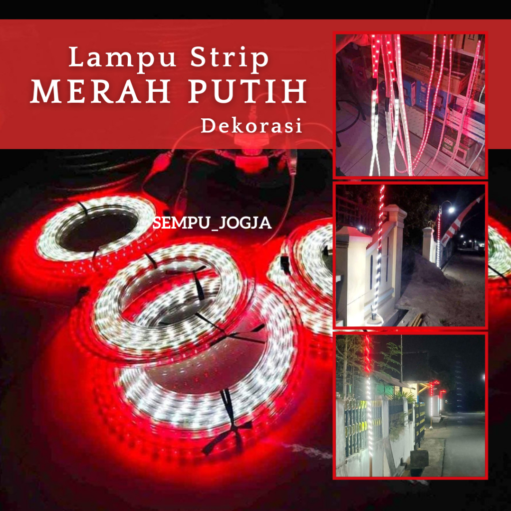 Jual Lampu Led Strip Merah Putih 17 Agustus panjang 2 4 6 8 10 Meter ...