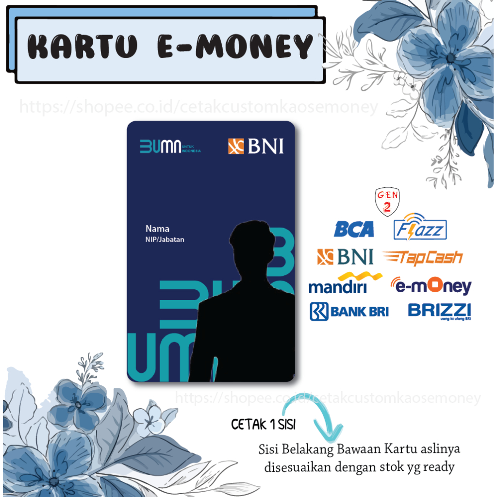 Jual KARTU EMONEY ETOLL ID CARD NEW BNI ID CARD KARTU IDENTITAS BNI ...