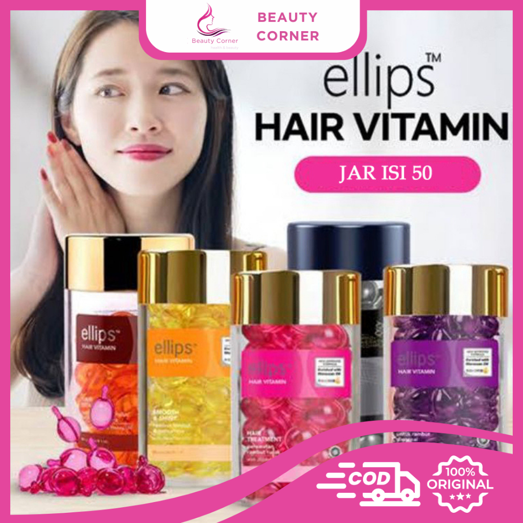 Jual Ellips Hair Vitamin (dengan Moroccan Oil) Kemasan Botol 50 kapsul ...