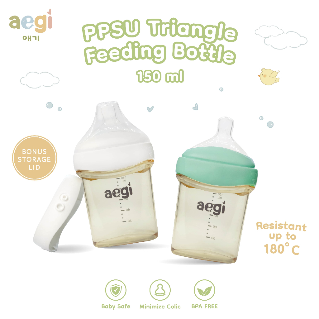 Jual AEGI - PPSU Triangle Feeding Bottle 150ML - Botol Minum Susu Anak Bayi Newborn | Shopee ...