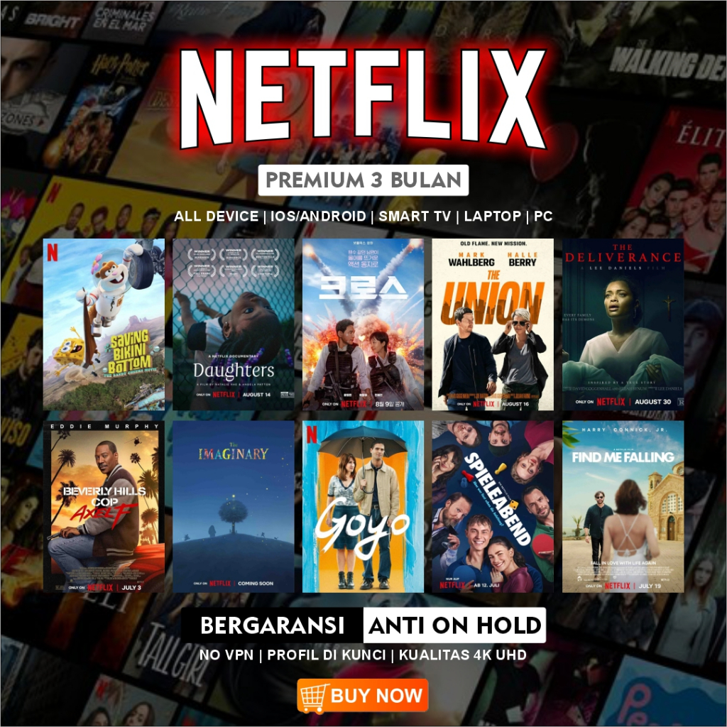 Jual NETFLIXX PERMIUM 3 BULAN PRIVATE | ANTI ON HOLD FULL UHD 4k TANPA ...