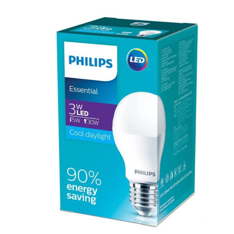 Jual Lampu Philips LED Essential 3W 5W 7W 9W 11W 13W 15W Bulb Cahaya Putih | Shopee Indonesia