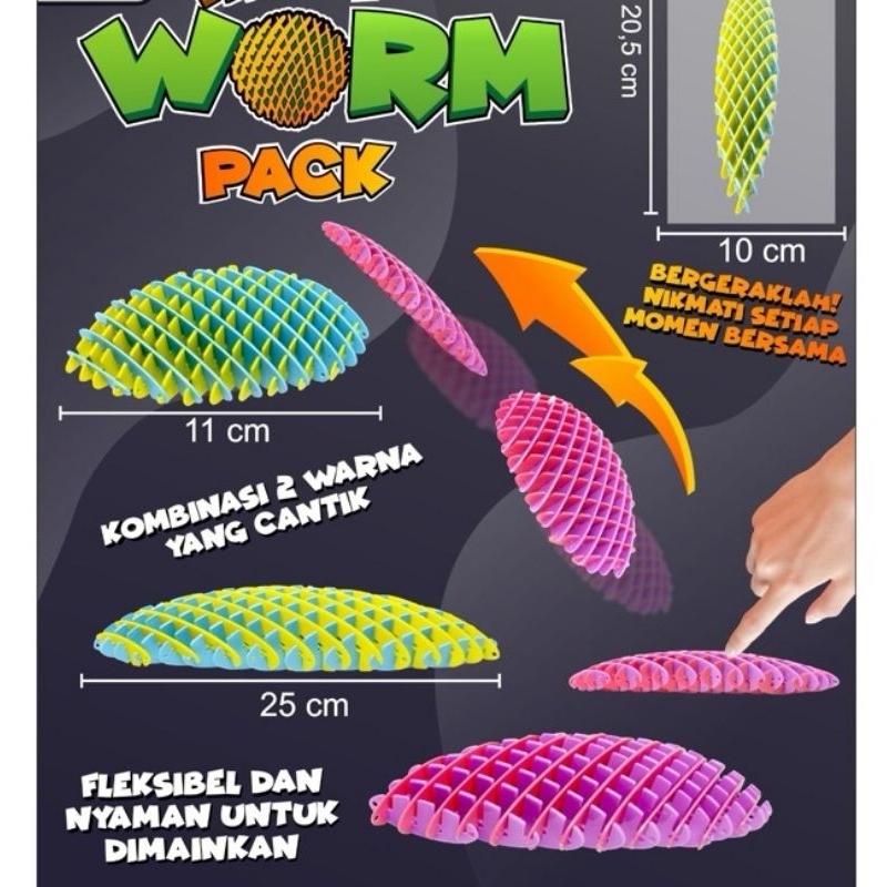 Jual mainan fidget worm disc pop it Plastik dekompresi jaring elastis ...