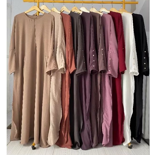 Jual Abaya Shabiya Batwing [JUMBO] Abaya Lengan Kancing | Shopee Indonesia