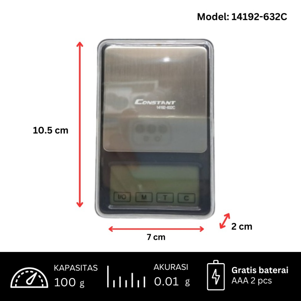 Jual Timbangan Emas Constant Original 632C Kapasitas 100 gram 0,01 gram ...