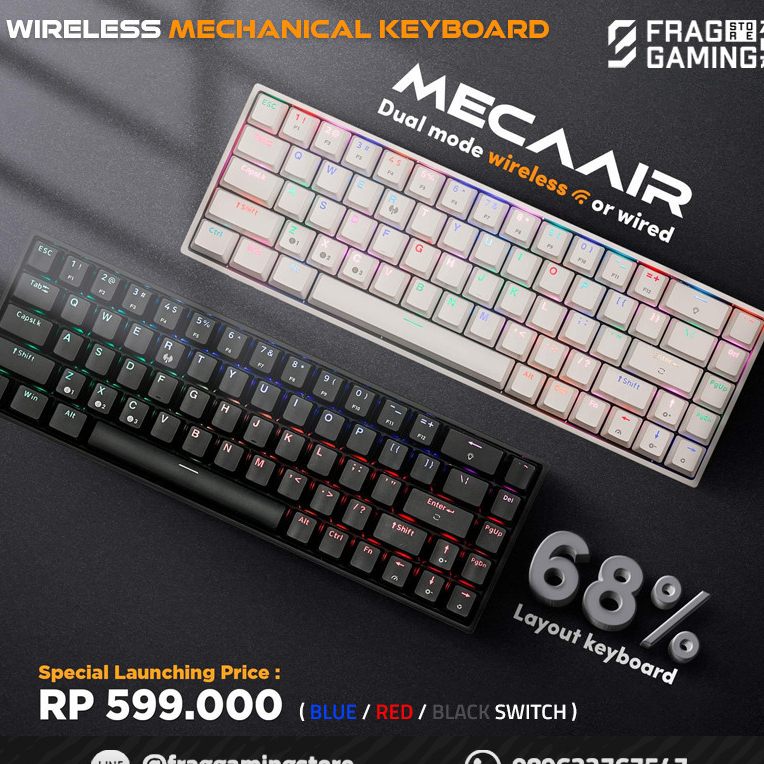Jual Digital alliance Meca Air White - DA Gaming Keyboard 60% | Shopee ...