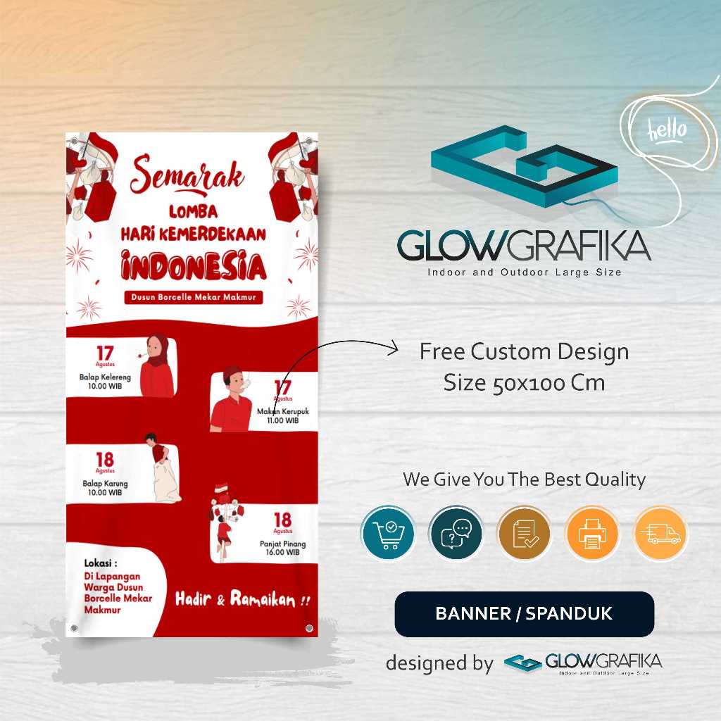 Jual Print Spanduk Custom Merah Putih Ilustrasi Lomba Hari Kemerdekaan ...