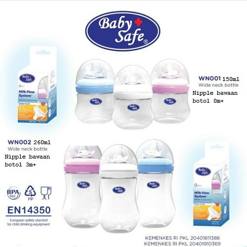 Jual Babysafe Bottle Wide Neck / Botol Susu 150ml WN001 / Botol Susu ...