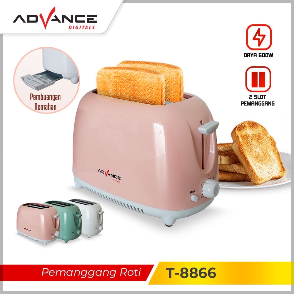 Jual ADVANCE Toaster TOS-T8866 Pemanggang Roti Sandwich 2 Slot ...