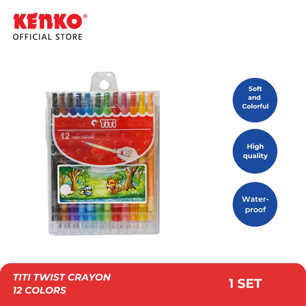 Jual TITI OIL PASTEL TWIST / Krayon Putar / Crayon 12 Colors KENKO ...
