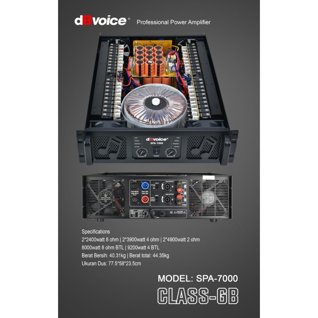 Jual Power Amplifier DB VOICE SPA7000 | SPA 7000 Class GB 2 x 2400 Watt Original | Shopee Indonesia