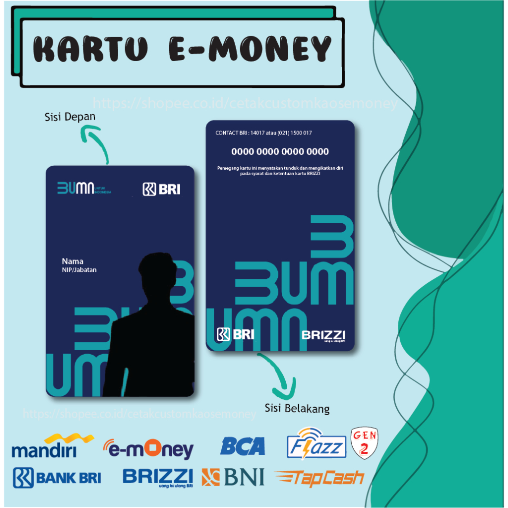 Jual KARTU EMONEY ETOLL ID CARD NEW KARTU BRI BRIZZI BUMN PENGENAL ...