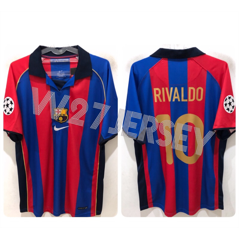 Jual JERSEY RETRO - BARCELONA HOME 2001-2002 name player Rivaldo ...