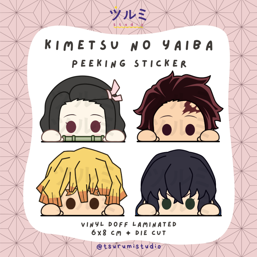 Jual Demon Slayer: Kimetsu No Yaiba Chibi & Peeking Sticker / Peeker ...