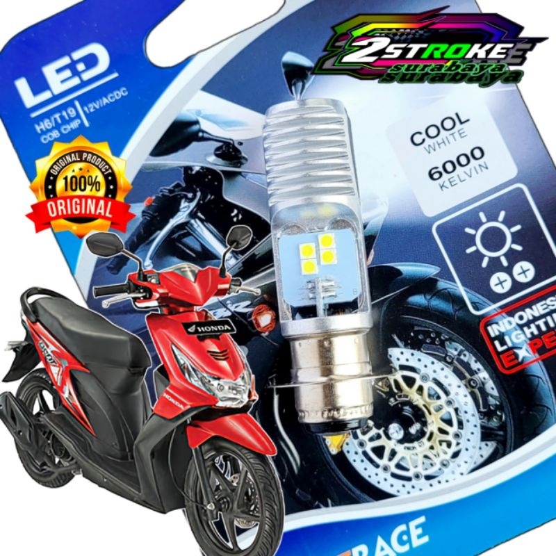 Jual Lampu Depan Motor LED HONDA BEAT KARBU LAMA Putih Terang H6/T19 Ac/Dc 12Volt Pengganti Dop ...