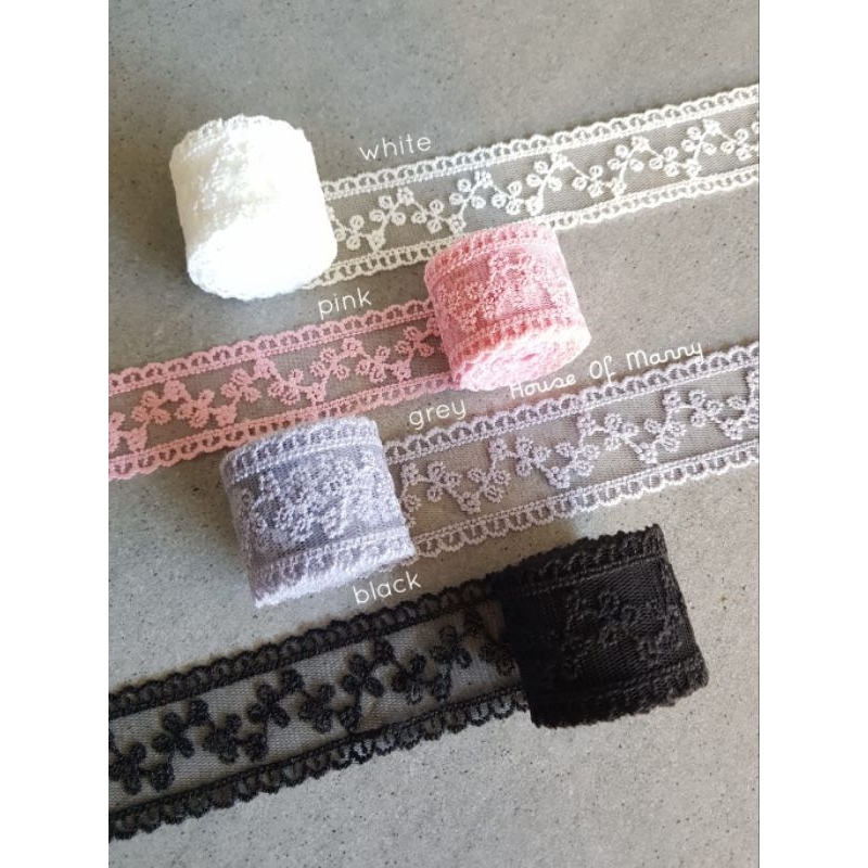Jual PITA RENDA BORDIR 3.5 CM, PG -807 | Per yard=90 cm | Shopee Indonesia