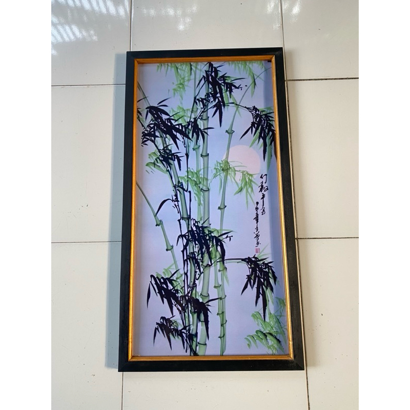 Jual Hiasan dinding plus bingkai uk:50cm x 100cm Lukisan Cetak Pohon ...