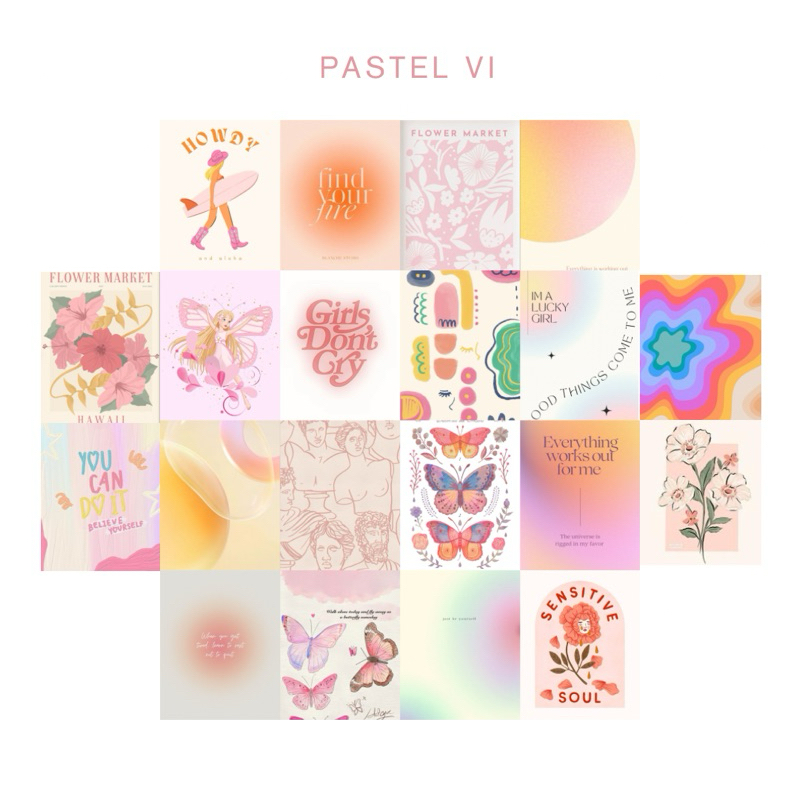 Jual 30Pcs Walldecor ala korea Pastel / Hiasan dinding ala korea ...