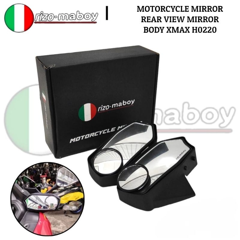 Jual Spion Kuping Body Xmax 250 Rizo-maboy Black Series White Mirror ...
