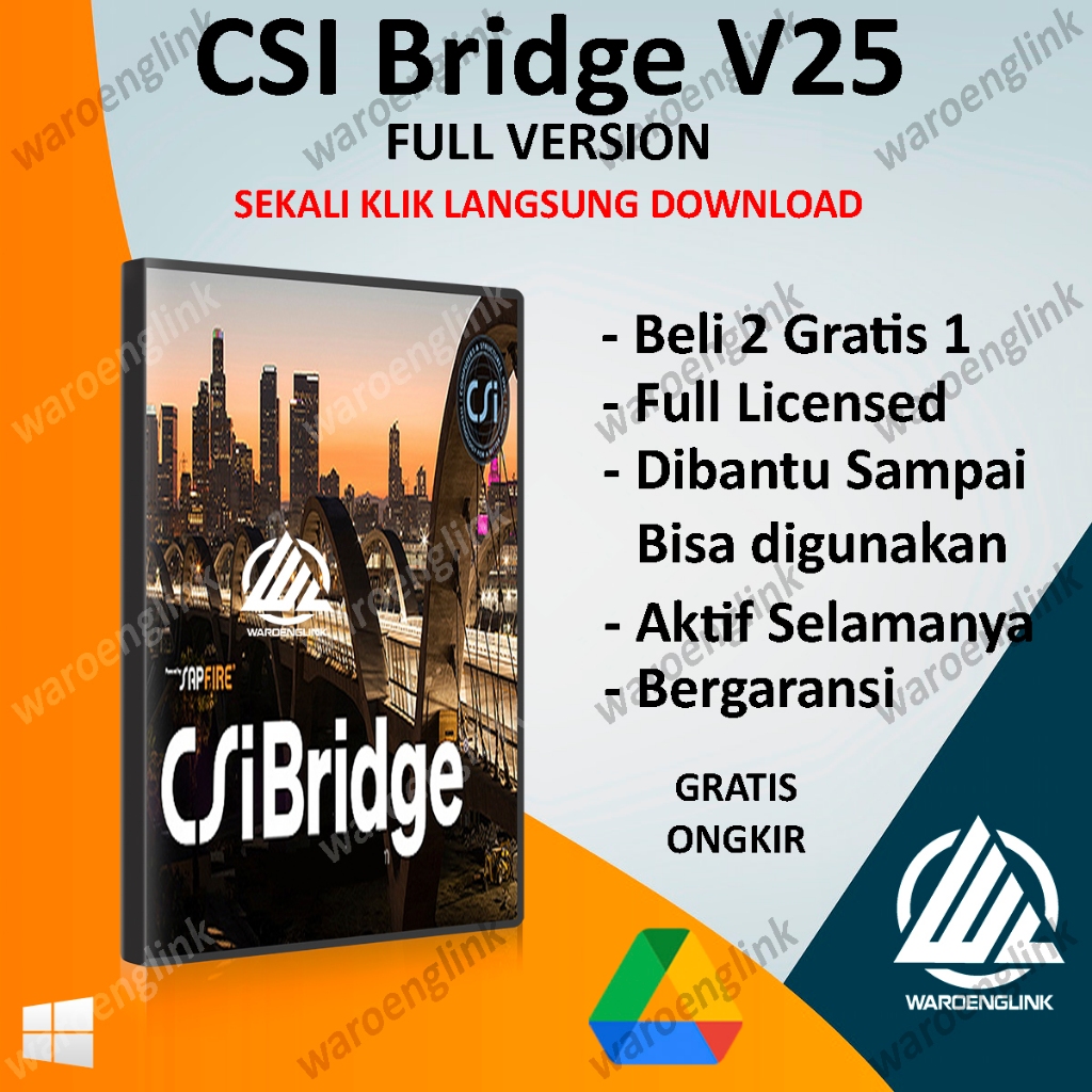 Jual CSI Bridge v25 terbaru | Video Install | Windows | Full Version | Lifetime | Shopee Indonesia