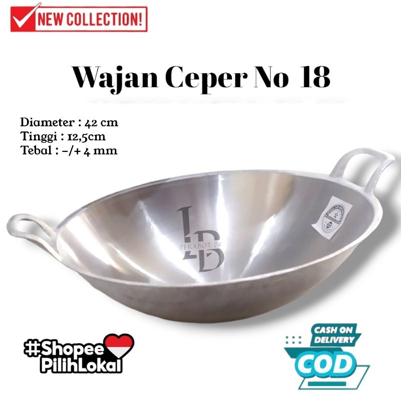 Jual Wajan katel Ceper No 18 Kuali penggorengan wajan tumis ceper ...