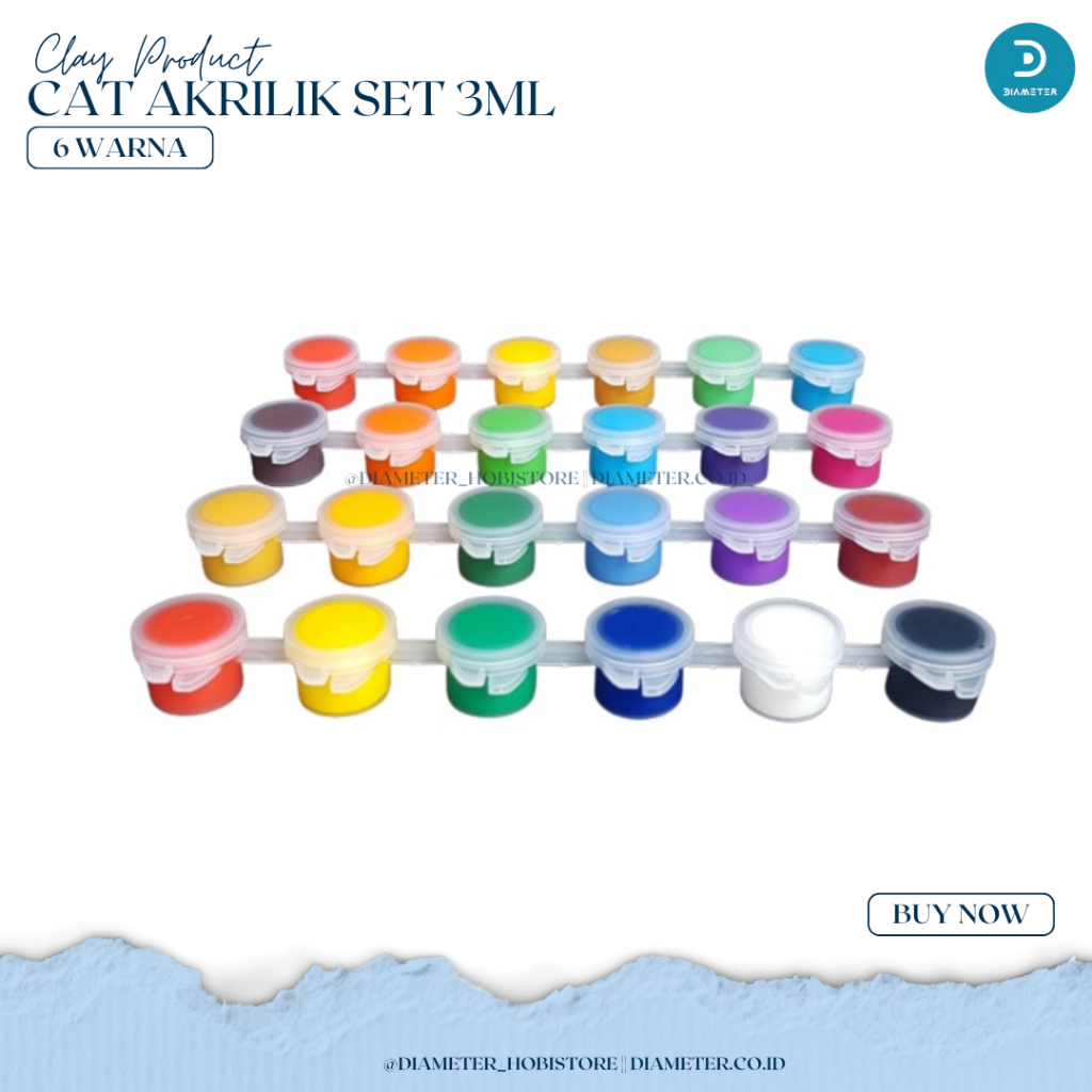 Jual CAT AKRILIK SET 6 WARNA | 3ML | Shopee Indonesia