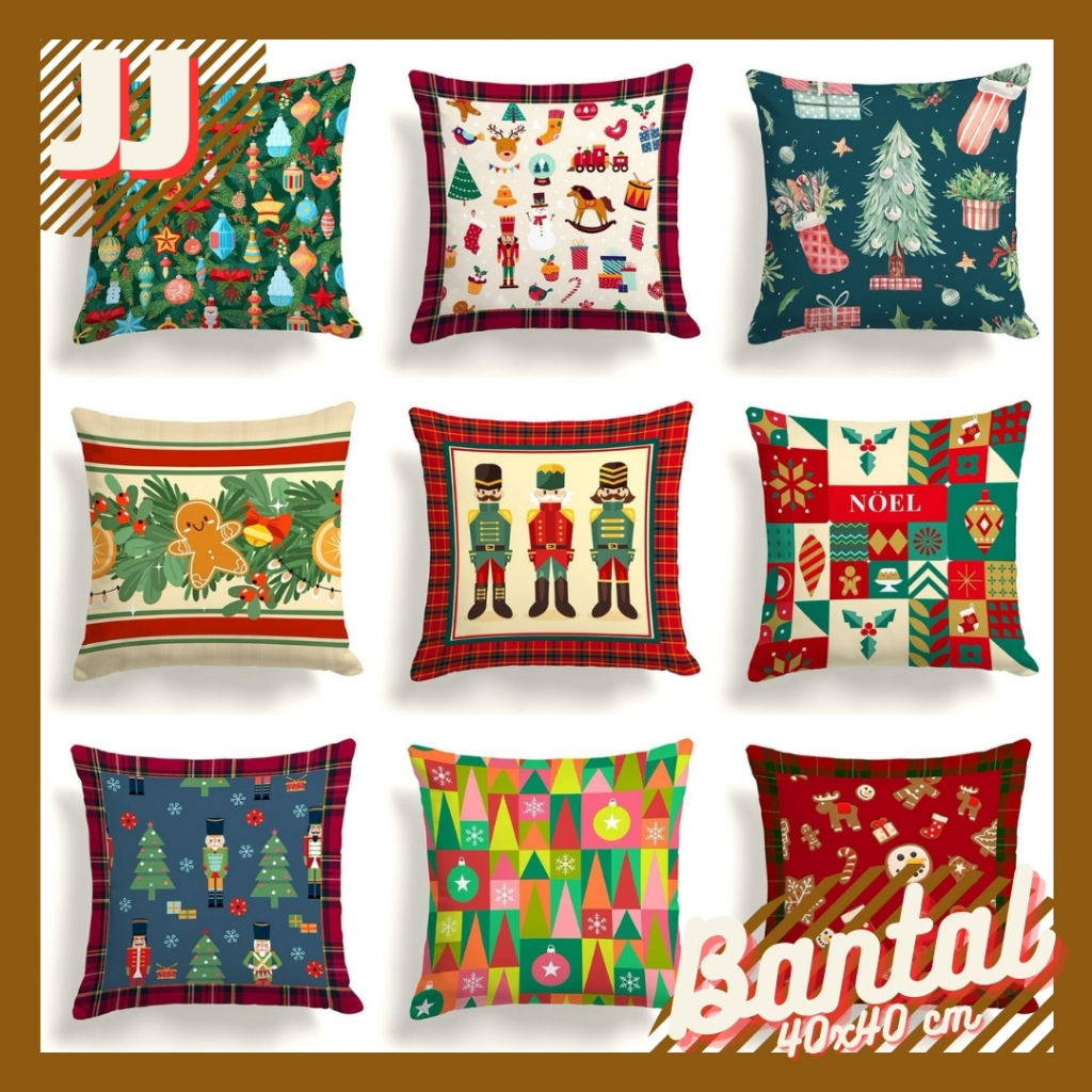 Jual BANTAL SOFA PRINT MOTIF NATAL CHRISTMAS SANTA CLAUS NUTCRACKER ...