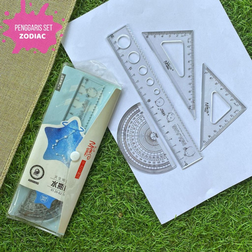 Jual Penggaris Set Zodiac Ruler 4 in 1 Lucu Pack Garis Garisan Mistar ...