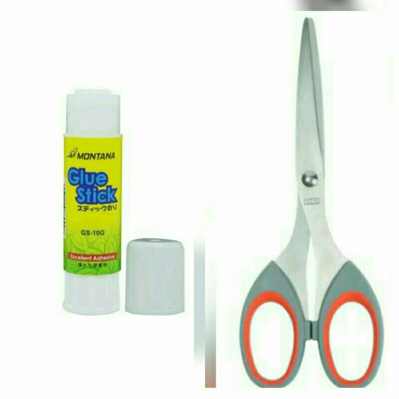Jual Paket Peralatan Kliping (Gunting + Lem Stik) | Shopee Indonesia