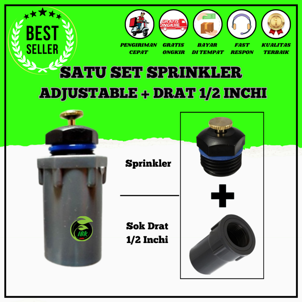 Jual Sprinkler Pertanian Sprinkler Taman Adjustable +Sok Drat Dalam ...