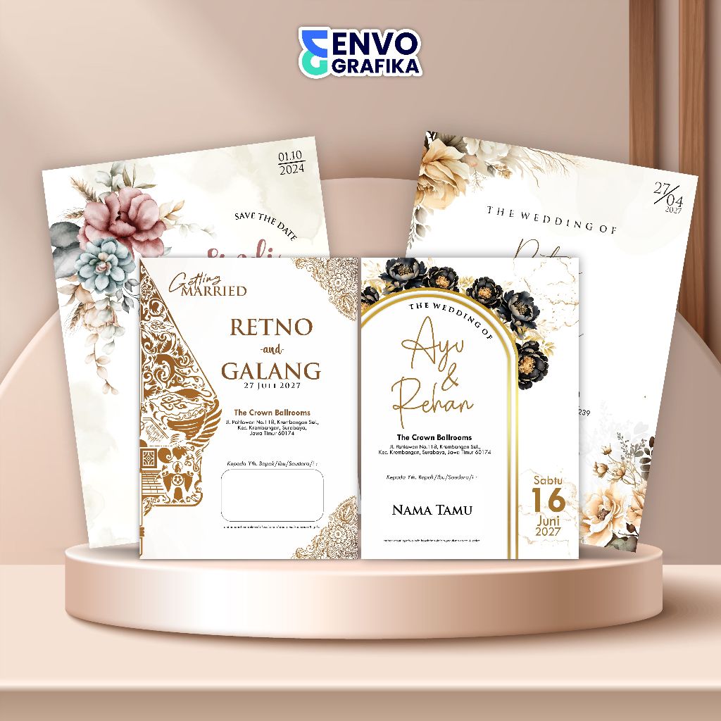 Jual CETAK UNDANGAN PERNIKAHAN KEKINIAN | UNDANGAN NIKAH CREAM COLOR ...