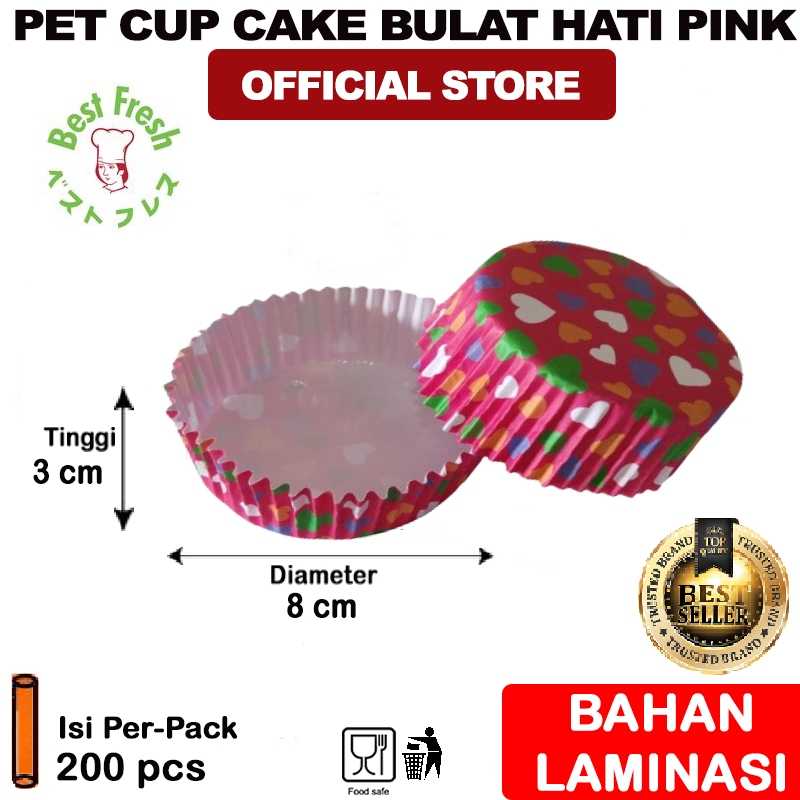 Jual Paper cup case roti bulat 8 cm HATI PINK isi 200pcs | Cup Cake ...