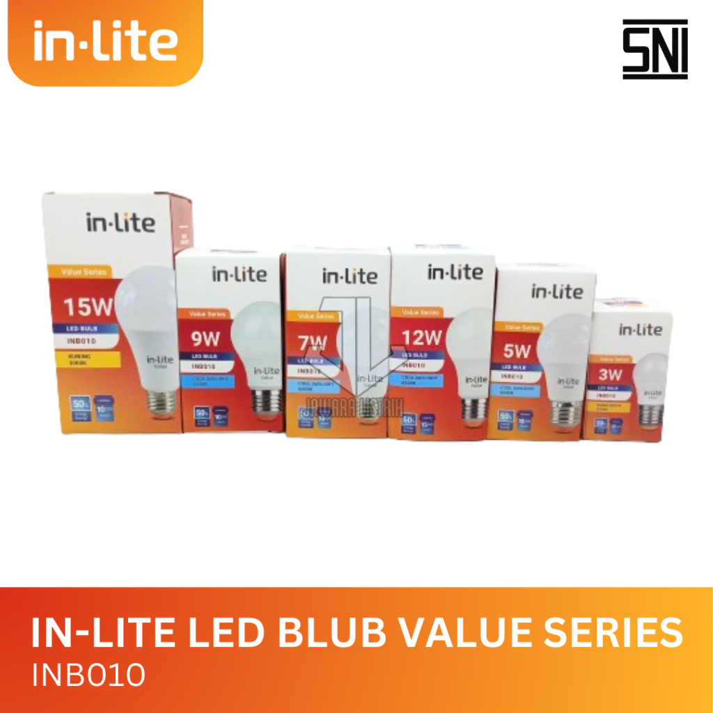 Jual IN-LITE INLITE LAMPU INB010 LED BLUB VALUE SERIES 3W 5W 7W 9W 12W 15W 18W E27 CAHAYA PUTIH ...