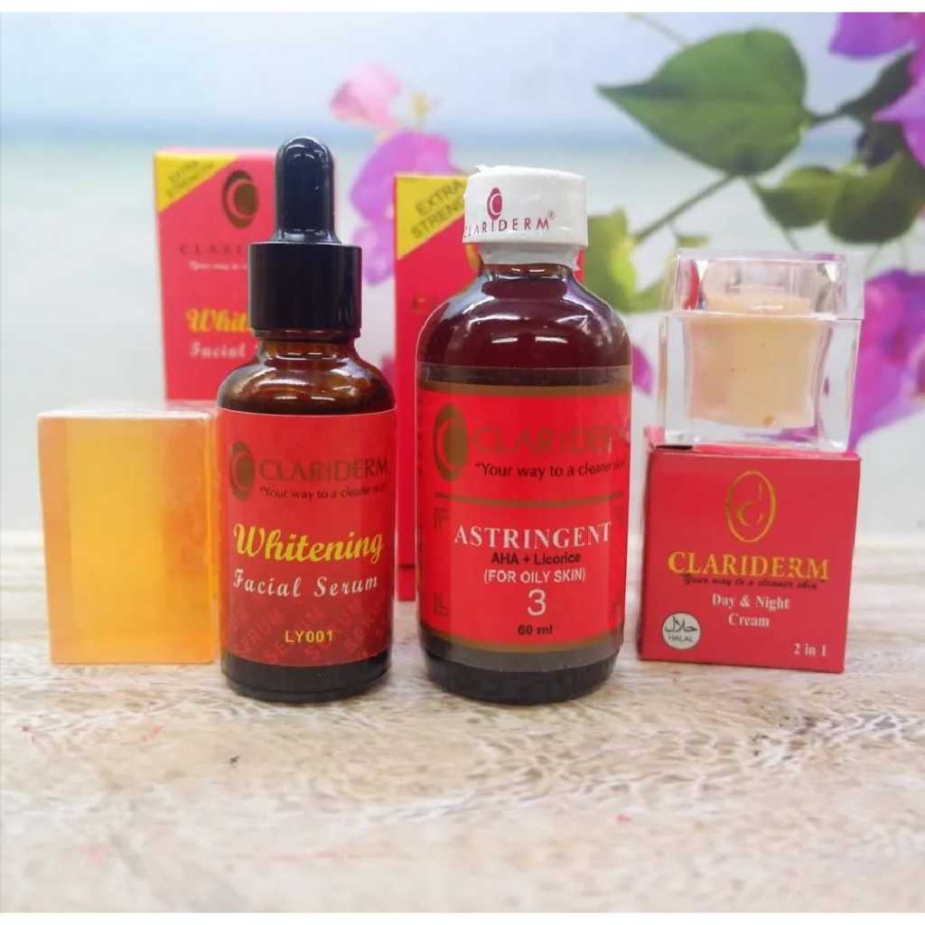Jual Paket 4 in 1 Clariderm Plus Sabun Whitening ( Serum - Toner ...