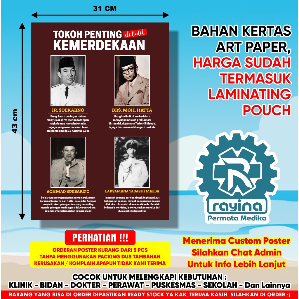 Jual Poster Tokoh Penting dibalik Kemerdekaan I | Shopee Indonesia