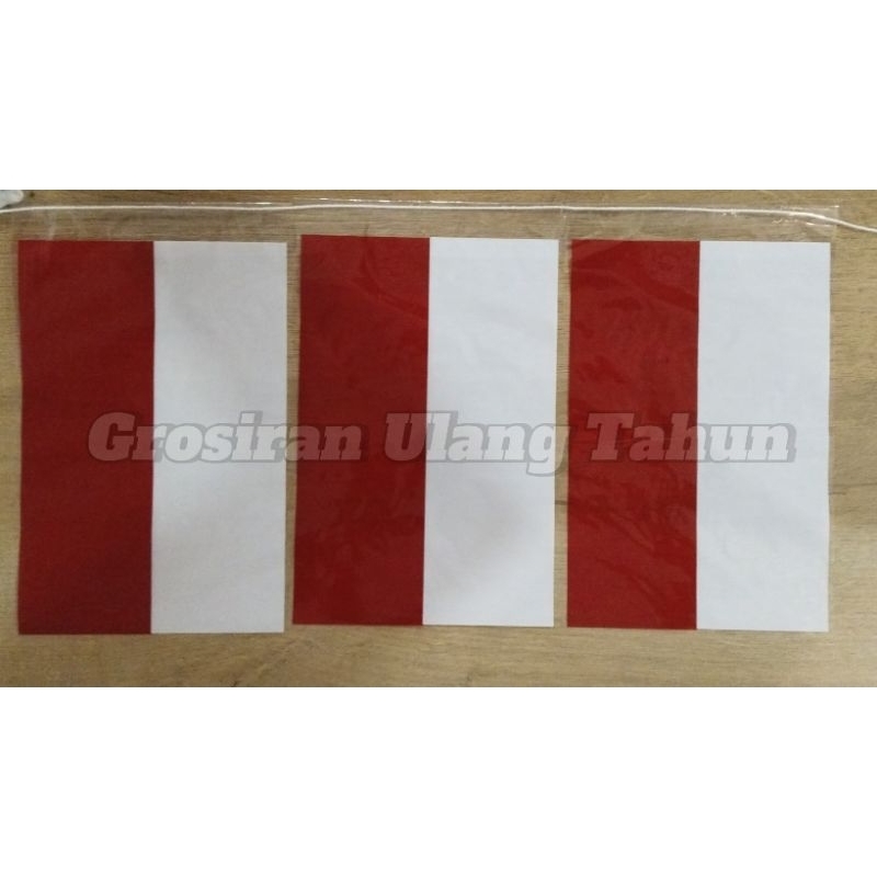 Jual Bendera Merah Putih Plastik + Tali / Bendera Merah Putih (20lembar ...