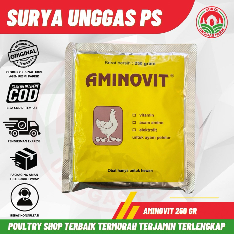 Jual AMINOVIT 250 GRAM MEDION - Vitamin Untuk Ayam Petelur | Shopee Indonesia