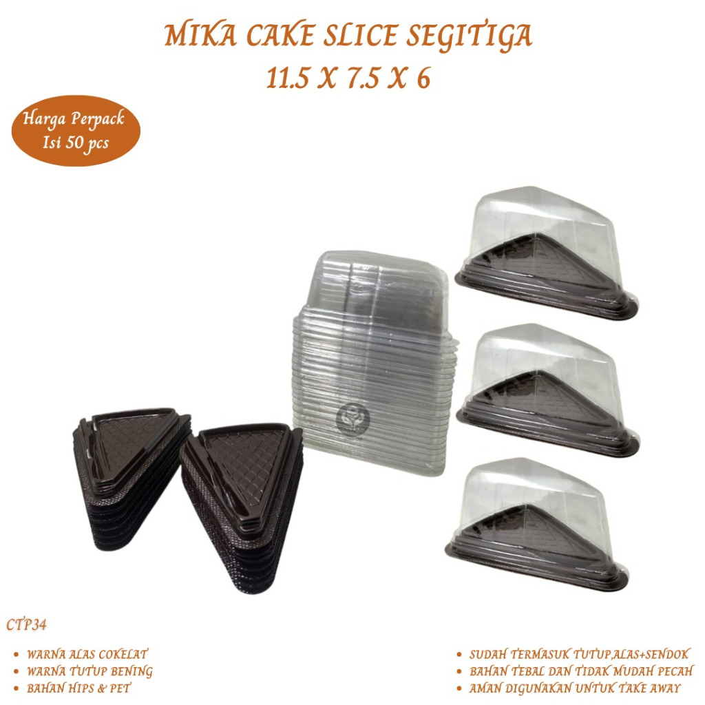 Jual Mika Cake Segitiga Mika Segitiga Cake Tray (Isi 50 Pcs-CTP34 ...